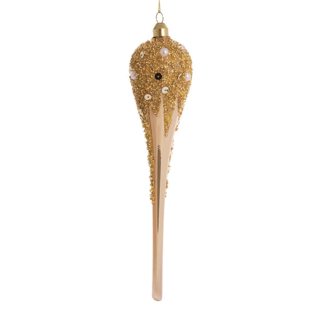 GOLD FROSTED LONG DROP BAUBLE – The Palmier