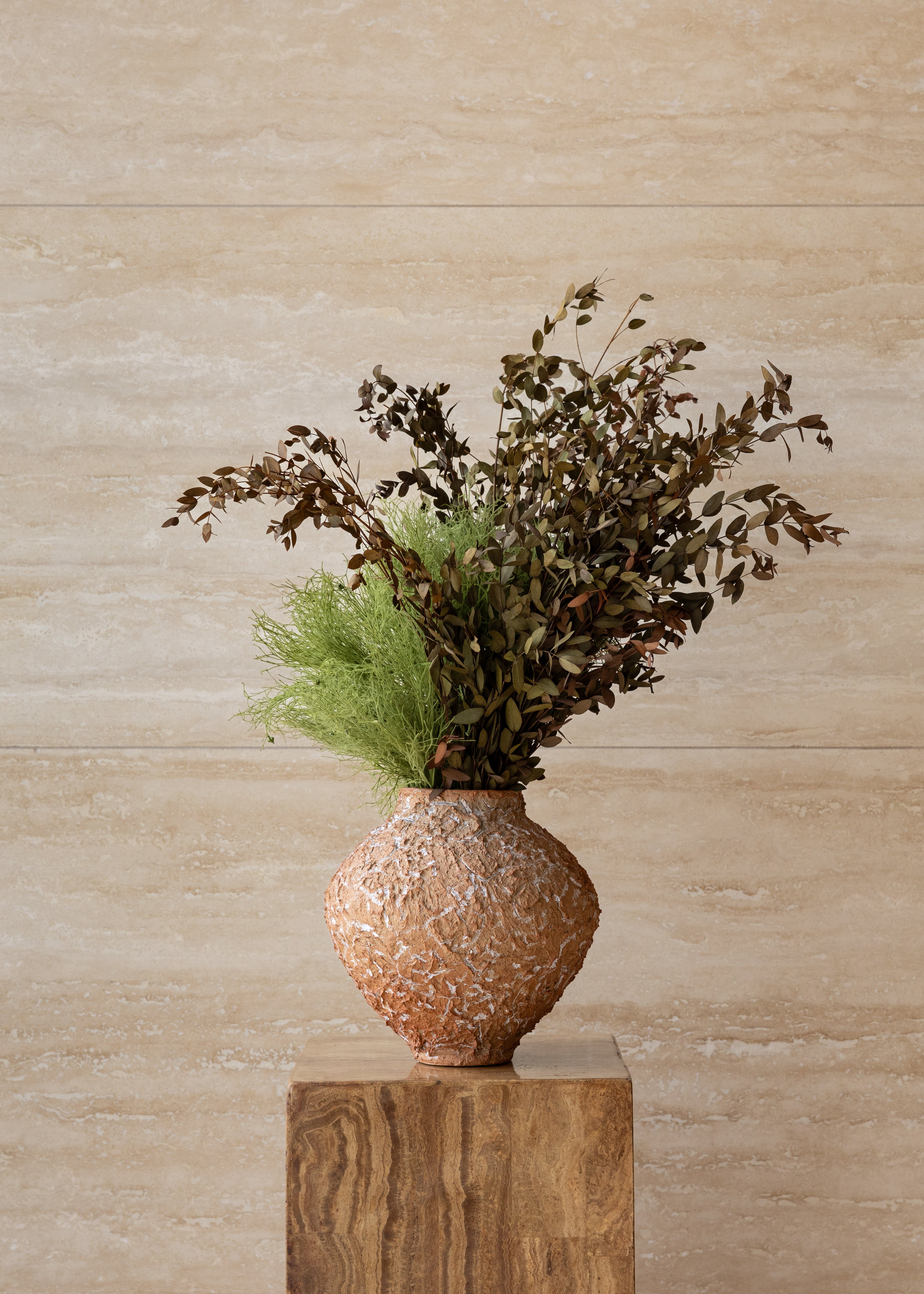 JADE PRESERVED FLOWER ARRANGEMENT IN MATERA VESSEL – The Palmier